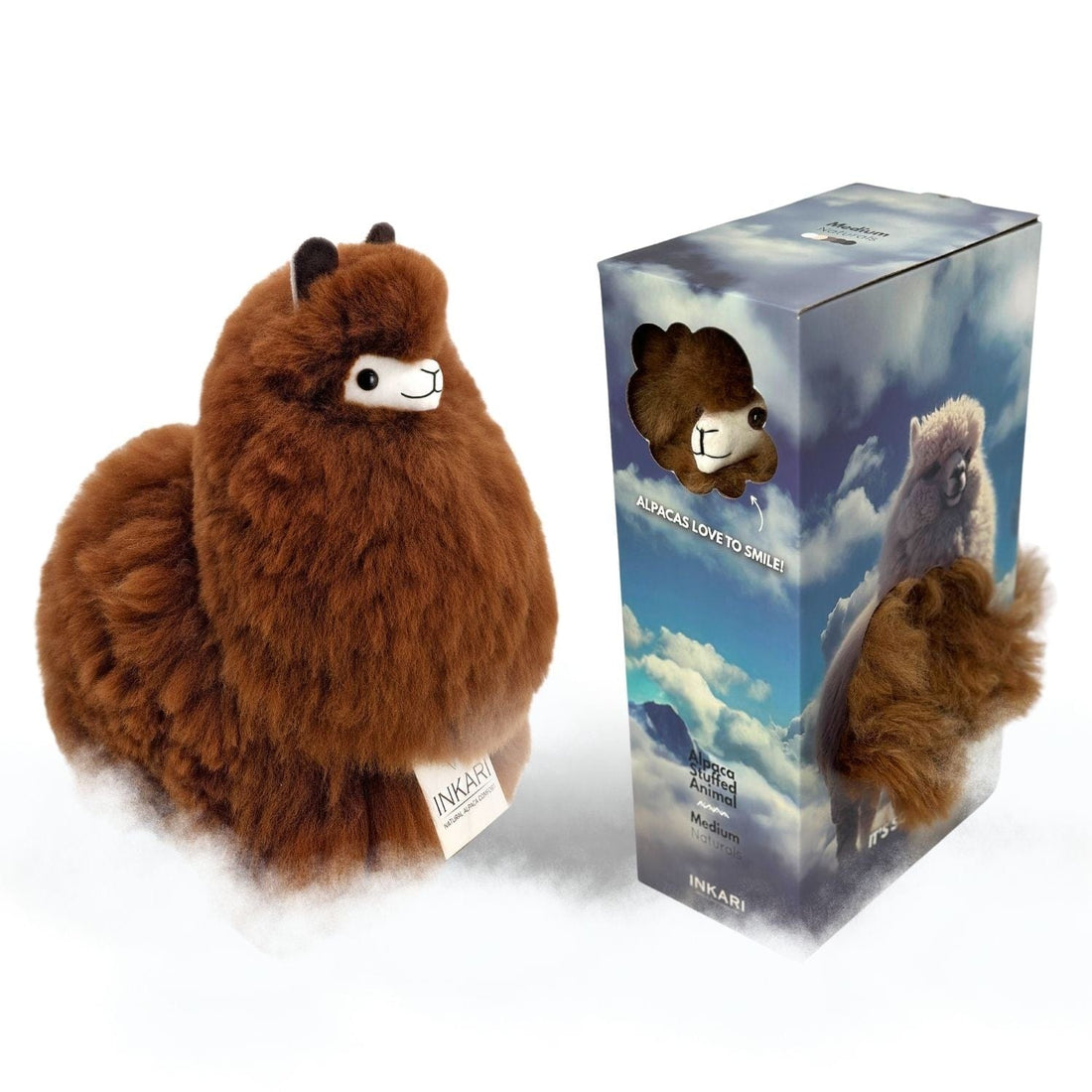 Inkari Alpaca Stuffed Animals - Naturals Walnut