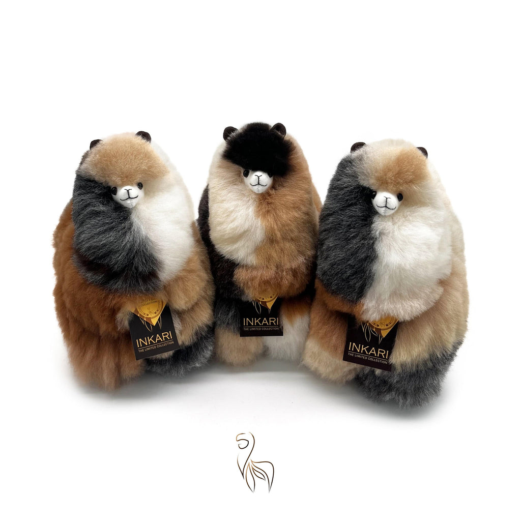 Inkari Alpaca Stuffed Animals - Limited Edition Grey Calico