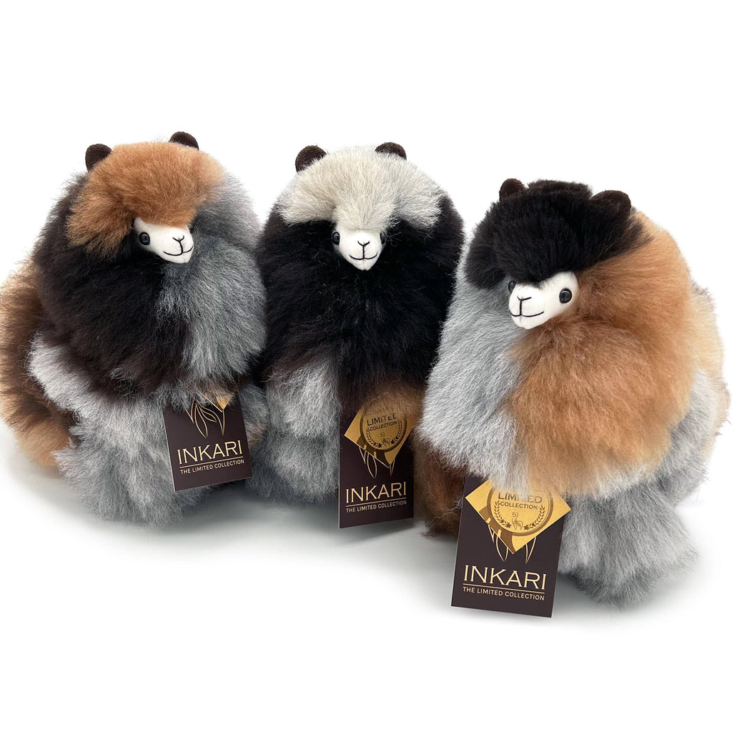 Inkari Alpaca Stuffed Animals - Limited Edition Grey Calico