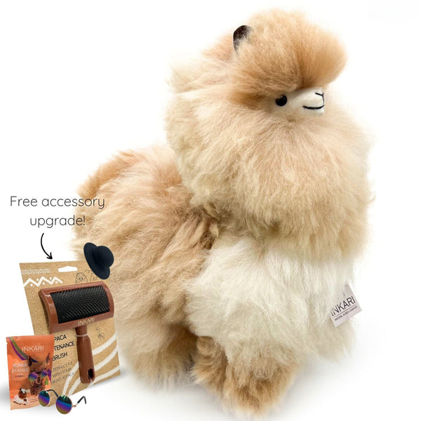 Inkari Alpaca Stuffed Animals - Monsterfluff Sahara - Free Accessories