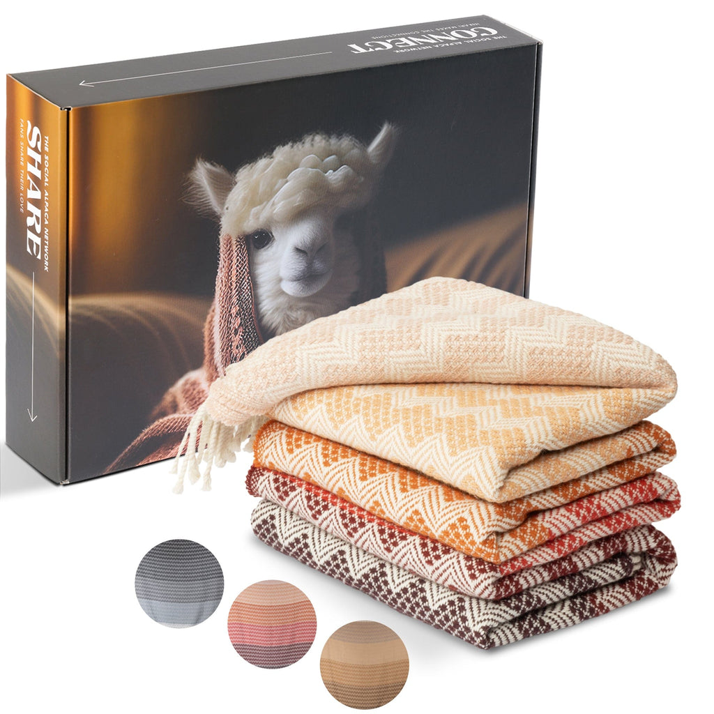 INKARI - Alpaca Wool Blankets - Rainbow - Sustainable Baby Alpaca Wool ...