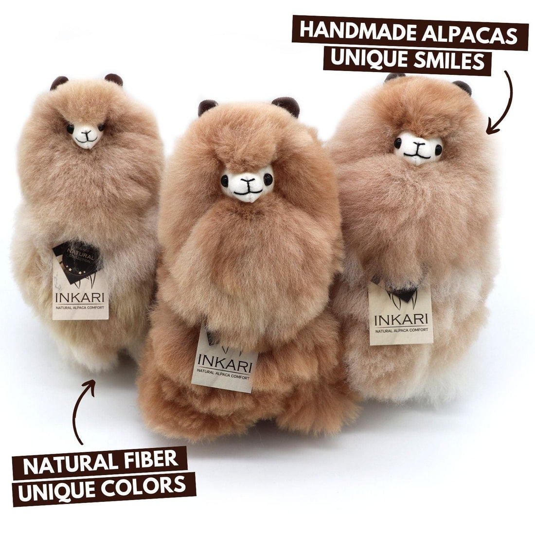 Inkari Alpaca Stuffed Animals - Naturals Sandstone