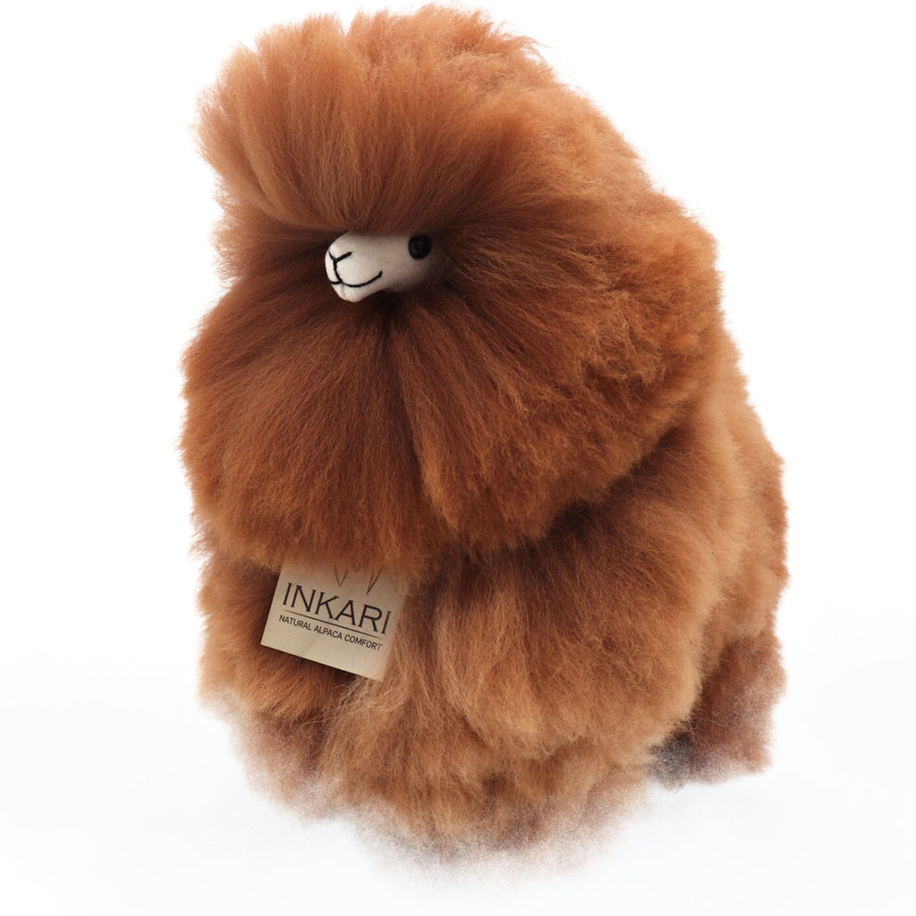 Inkari Alpaca Stuffed Animals - Monsterfluff Hazelnut - Free Accessories